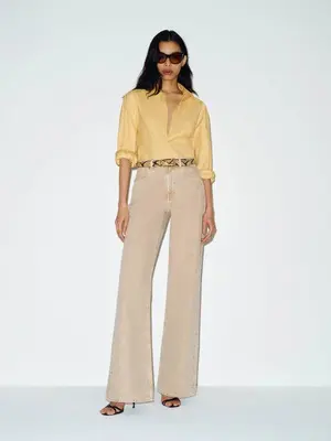REFORMATION Andy Oversized Shirt - Yellow