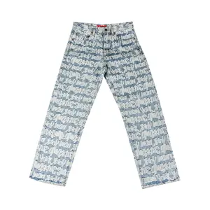 Supreme Fat Tip Jacquard Regular Jean - Blue
