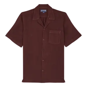Vilebrequin Bowling Linen Shirt Solid Shirt Charli Red