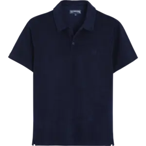 Vilebrequin Organic Cotton Terry Polo Solid Polo Phoenix Blue