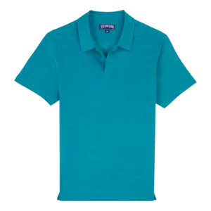 Vilebrequin Linen Jersey Polo Solid Polo Pyramid Green