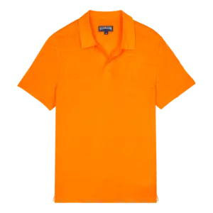Vilebrequin Linen Jersey Polo Solid Polo Pyramid Orange