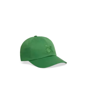 Vilebrequin Solid Cap With Turtle Embroidery Green