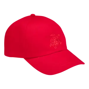 Vilebrequin Solid Cap With Turtle Embroidery Red