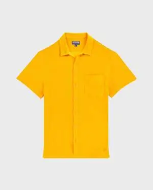 Vilebrequin Terry Bowling Shirt Solid Shirt Charli Orange