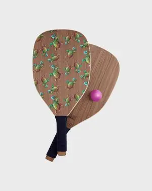 Vilebrequin Wooden Beach Paddles Tortues Rainbow Color X Kenny Scharf Beach Accessories Playpong - Multi