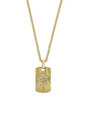 Saks Fifth Avenue Collection Collection 14k Yellow & 0.15 Tcw Diamond Pendant Necklace - Gold