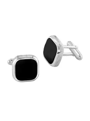 Saks Fifth Avenue Collection Men's COLLECTION 925 Sterling Silver & Agate Cufflinks - Silver - Silver