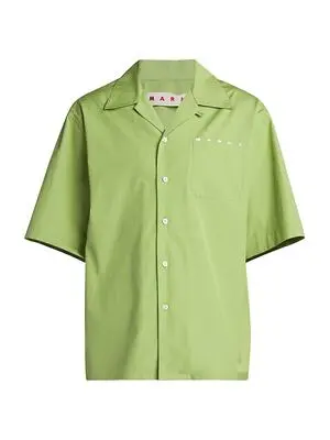 Marni Logo Poplin Camp Shirt Kiwi