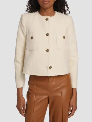 Ba&sh Meredith Tweed Cotton-blend Jacket - Ecru