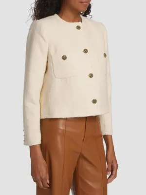 Ba&sh Meredith Tweed Cotton-blend Jacket - Ecru