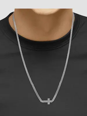 Saks Fifth Avenue Collection Collection Diamond & 925 Sterling Cross Necklace
