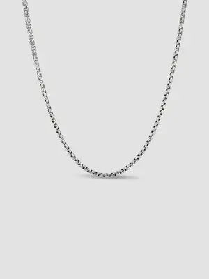 David Yurman Box Chain Necklace In Sterling 2.7mm - Silver