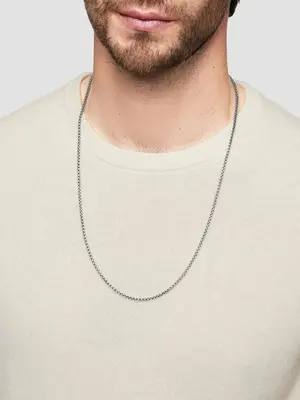 David Yurman Box Chain Necklace In Sterling 2.7mm