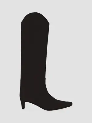 Staud Western Suede Wally Boots Black