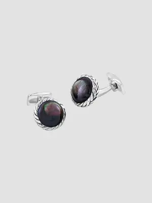 Saks Fifth Avenue Collection Collection 925 Sterling & Mother Of Pearl Cufflinks - Silver