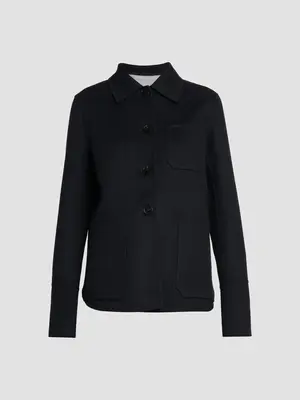 JIL SANDER Cashmere Shirt Jacket - Navy