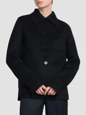 JIL SANDER Cashmere Shirt Jacket - Navy