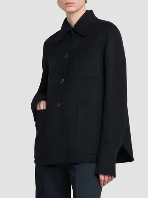 JIL SANDER Cashmere Shirt Jacket - Navy