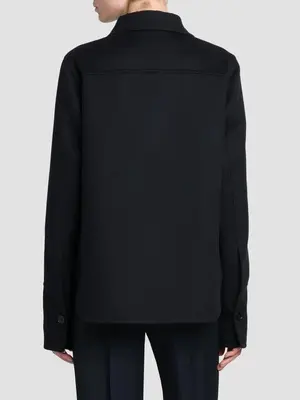 JIL SANDER Cashmere Shirt Jacket - Navy