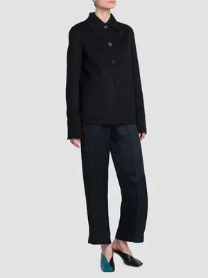 JIL SANDER Cashmere Shirt Jacket - Navy