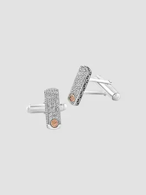 Saks Fifth Avenue Collection Collection 18k Yellow Gold, 925 Sterling & White Sapphire Cufflinks - Silver