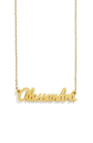 Baublebar BaubleBar Personalized Acrylic Pendant Necklace Ant Gold