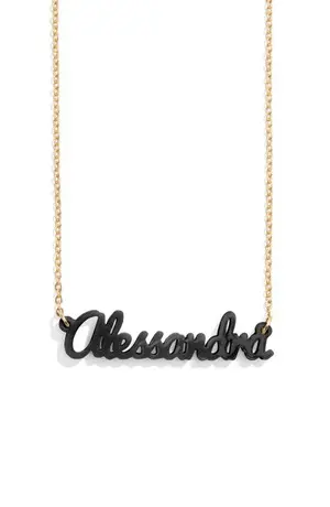 Baublebar BaubleBar Personalized Acrylic Pendant Necklace Black