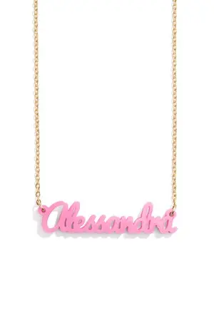Baublebar BaubleBar Personalized Acrylic Pendant Necklace Hot Pink