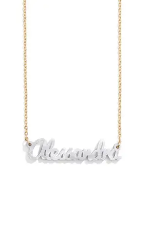 Baublebar Personalized Acrylic Pendant Necklace - Pearl