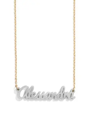 Baublebar BaubleBar Personalized Acrylic Pendant Necklace Silver