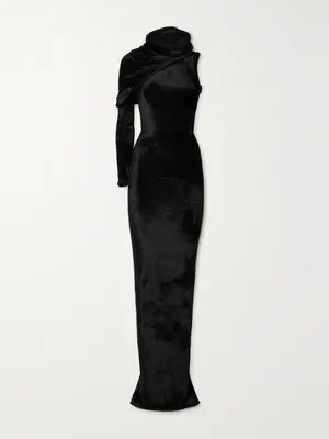 Alaïa Convertible Chenille Gown - Black