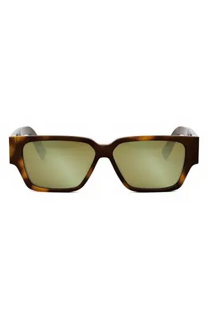 Dior DIOR CD Diamond S5I 56mm Geometric Sunglasses Blonde Havana/brown Mirror