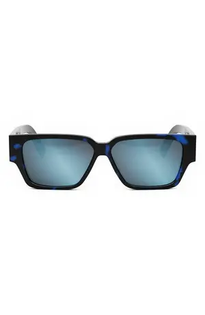 Dior DIOR CD Diamond S5I 56mm Geometric Sunglasses Havana/blue Mirror