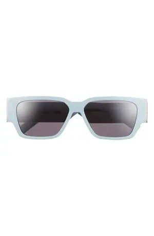 Dior Cd Diamond S5i 56mm Geometric Sunglasses - Shiny Light Blue / Smoke