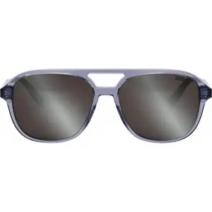 Dior In N1i 57mm Navigator Sunglasses - Shiny Light Blue/smoke