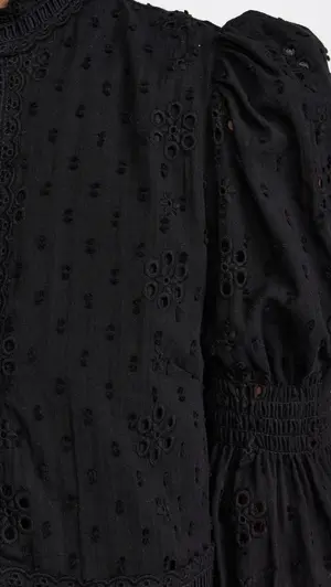 English Factory Embroidered Swiss Dot Maxi Dress