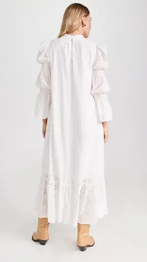 English Factory Embroidered Swiss Dot Maxi Dress