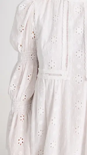 English Factory Embroidered Swiss Dot Maxi Dress