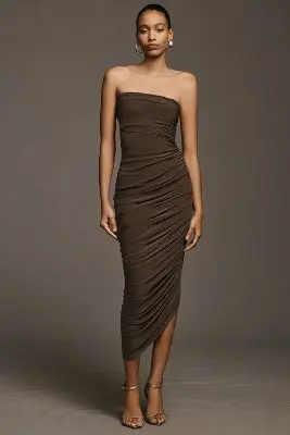 brown norma kamali dress Norma Kamali