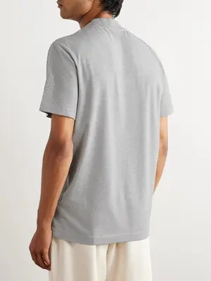 Moncler Logo-embroidered Cotton-blend Jersey T-shirt