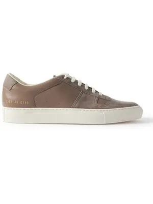 COMMON PROJECTS Common Projects - BBall Suede-Trimmed Leather Sneakers - Men - Brown - EU 47 Brown