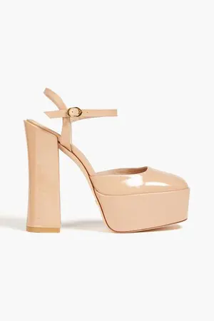 STUART WEITZMAN Sky High 145 Patent-leather Platform Pumps - Neutral