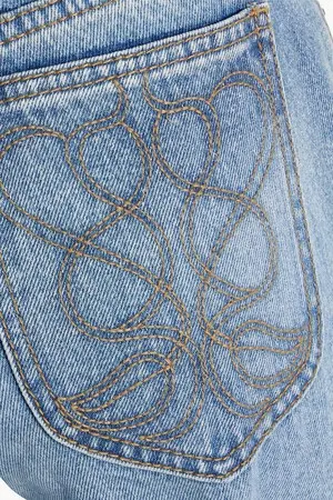 Zimmermann Cropped Embroidered High-rise Straight-leg Jeans