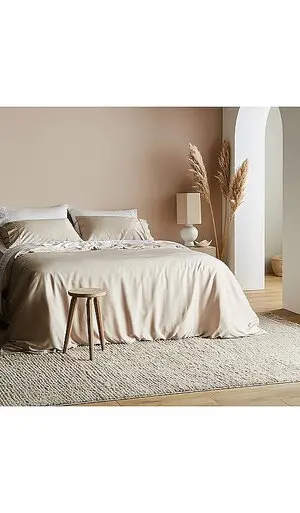 ETTITUDE Signature Sateen Duvet Cover In Cloud In Ivory - Sand