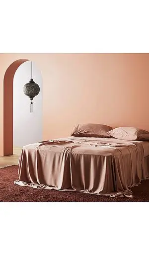 ETTITUDE King Sateen Solid Sheet Set In Brown