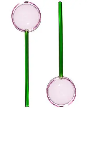 FAZEEK Salad Servers In Green - Pink & Green