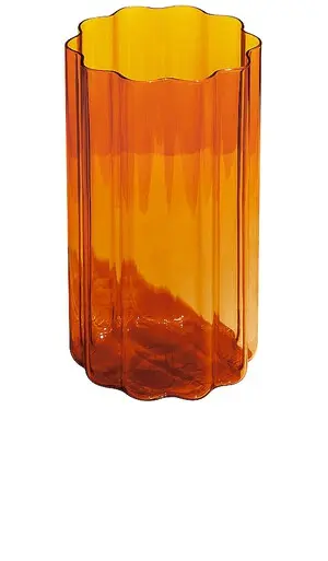 FAZEEK Wave Vase In Burnt Orange - Amber
