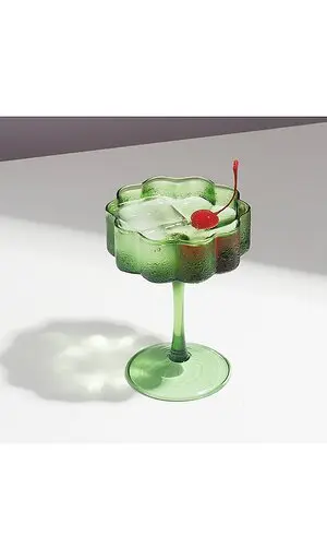 FAZEEK Wave Coupe Glasses Set Of 2 - Green