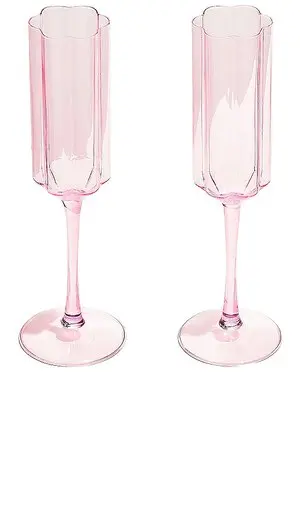 FAZEEK Wave Flutes Set Of 2 - Pink